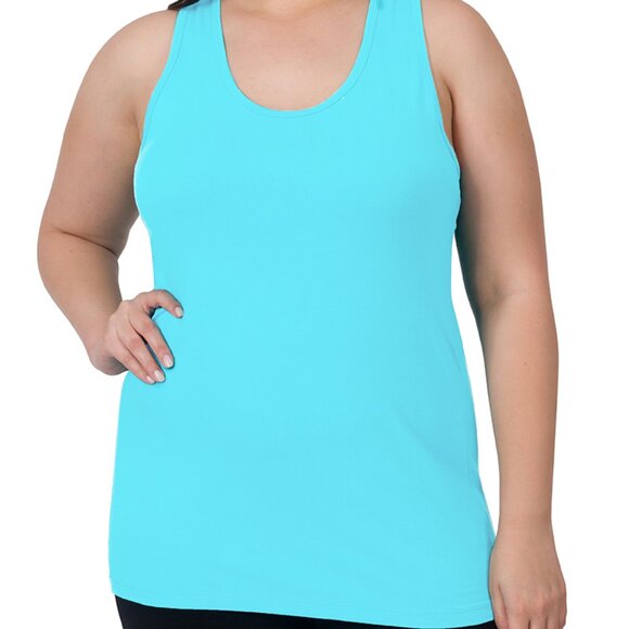 Zenana Outfitters | Tops | New Zenana Ice Blue Cotton Spandex Racerback ...